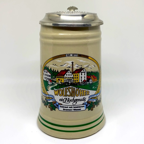 Vintage | Dining | Vintage Wolfshoher Beer Stein With Lid | Poshmark